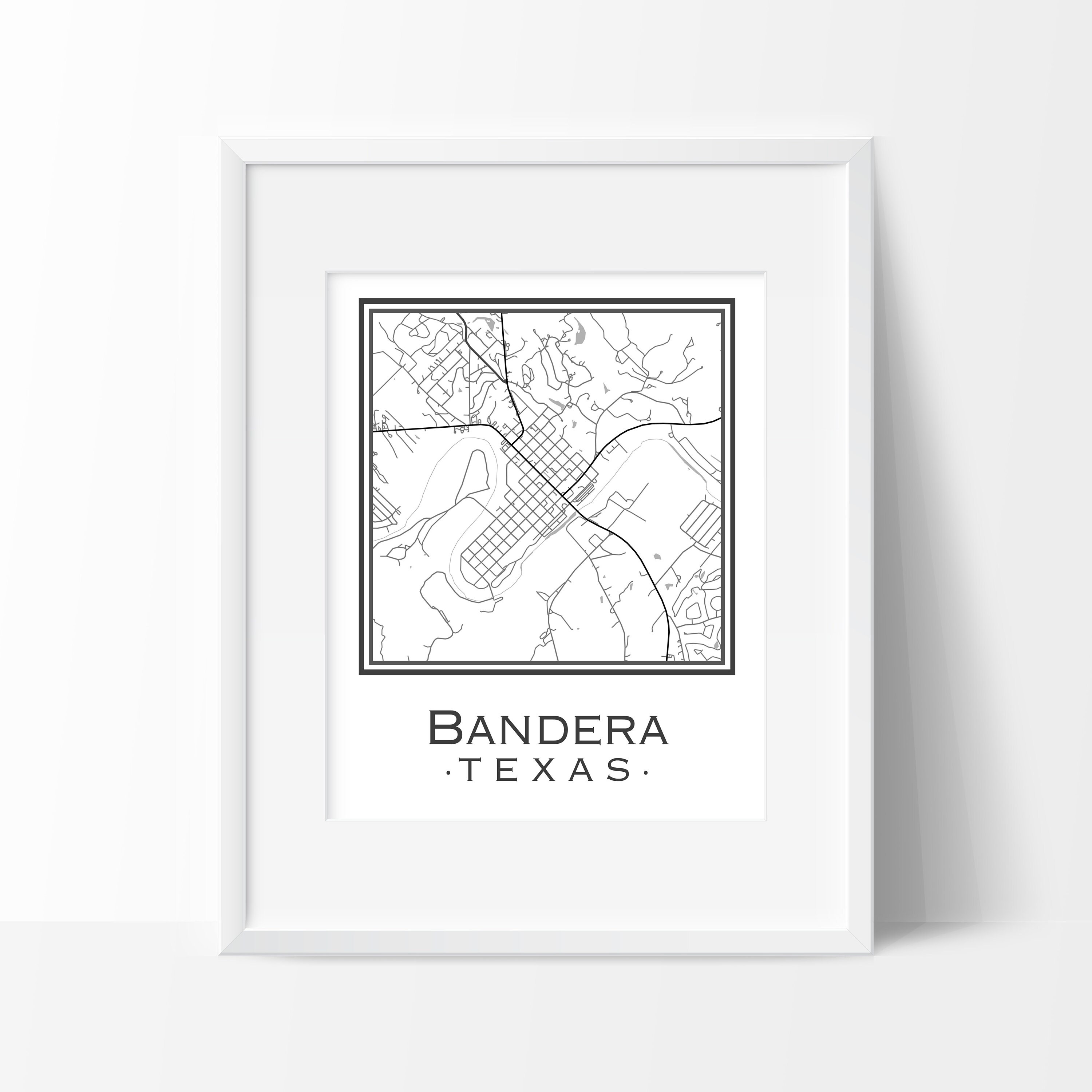 Bandera Texas Map digital Download - Etsy