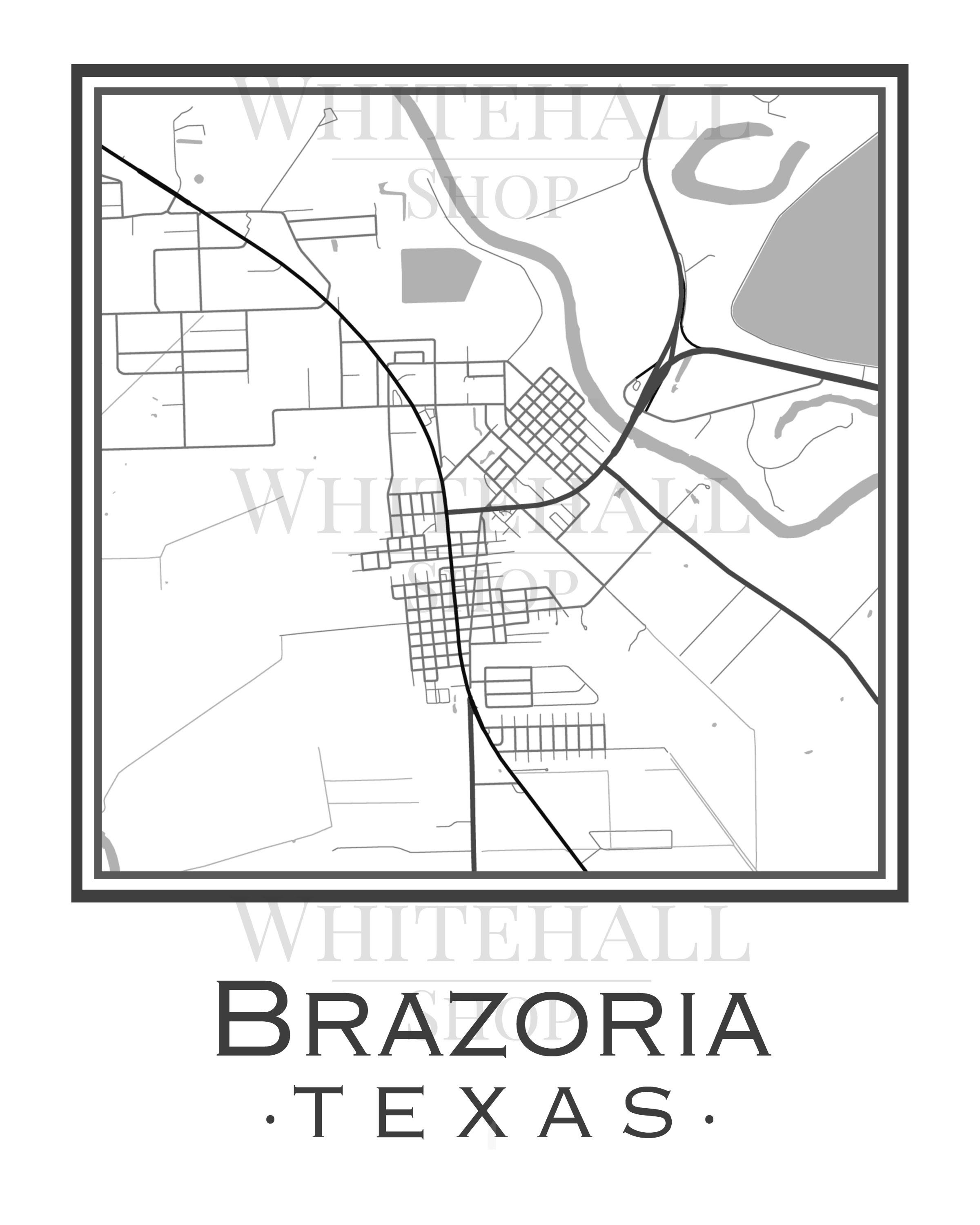 Brazoria Texas Map [digital Download] - Etsy