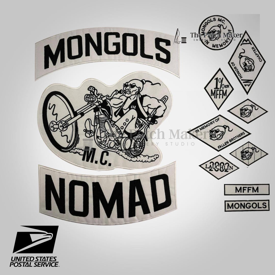 Mongols Nomad MC Bikers Embroidery Patch Set - Iron on Sew On - Etsy