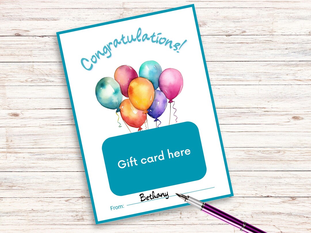 Printable Congratulations Gift Card Holder (digital Download) - Etsy Canada