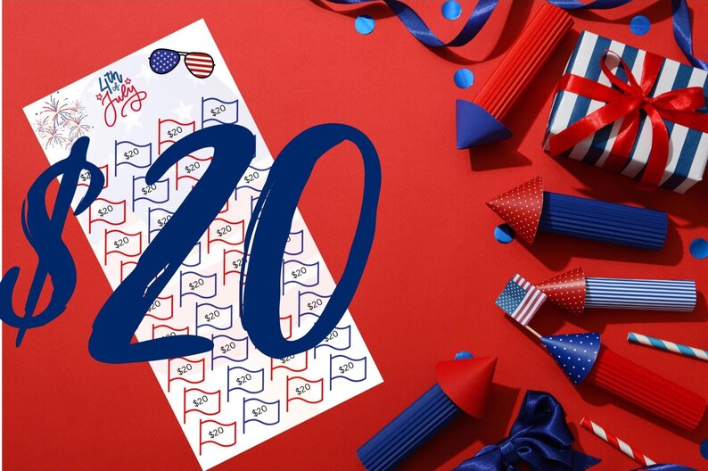 4th of July Printable Money Savings Challenge - Etsy