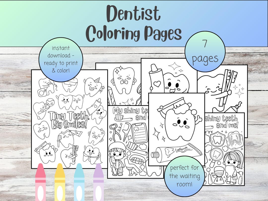 Dentist Coloring Pages for Kids | Dental Office Activity | Instant ...
