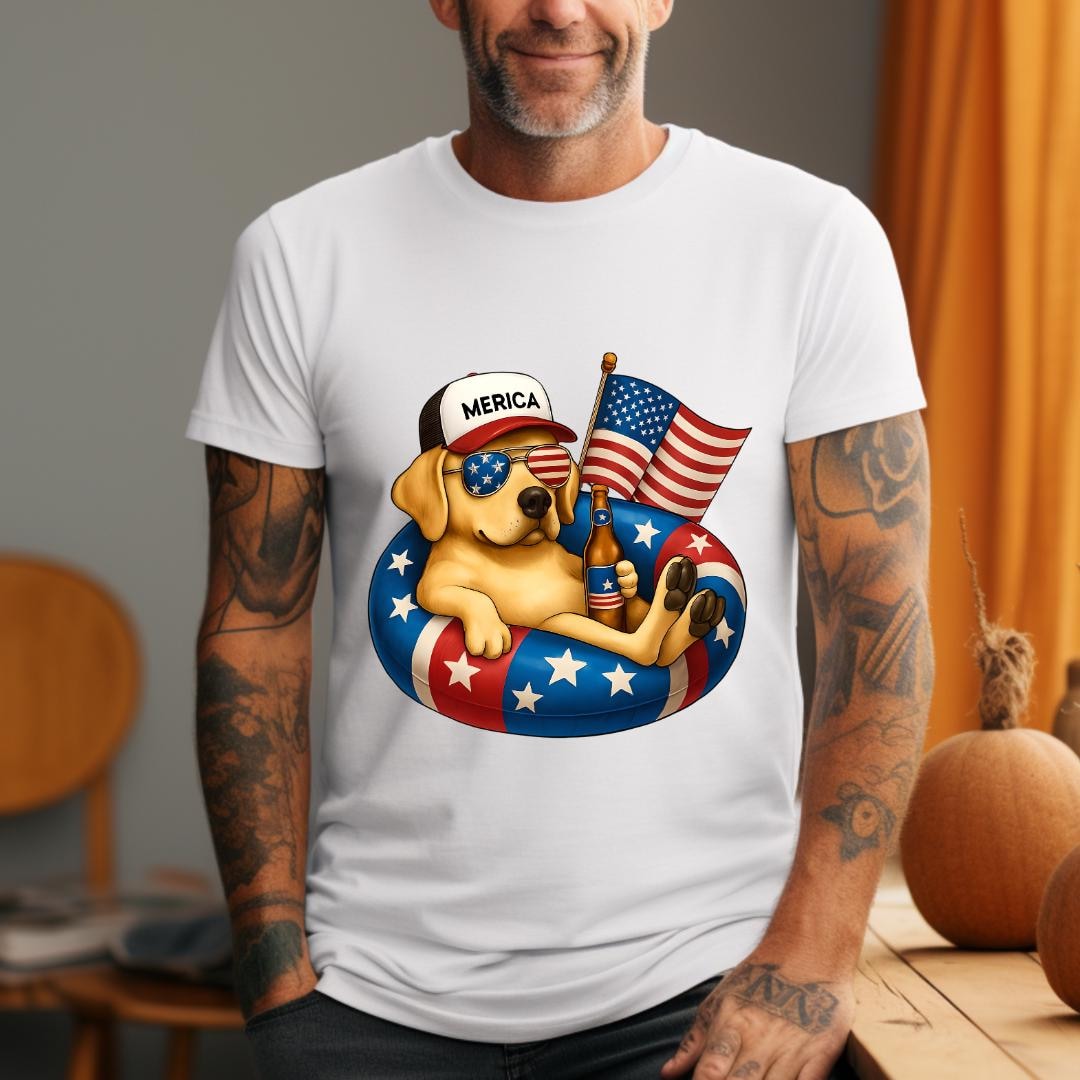 Yellow Lab Patriotic Dog PNG – 4th of July Sublimation | Beer ...