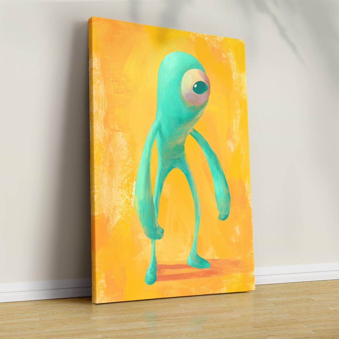 Squidward Painting Print, Abstract Wall Art, Squidward Canvas Poster ...