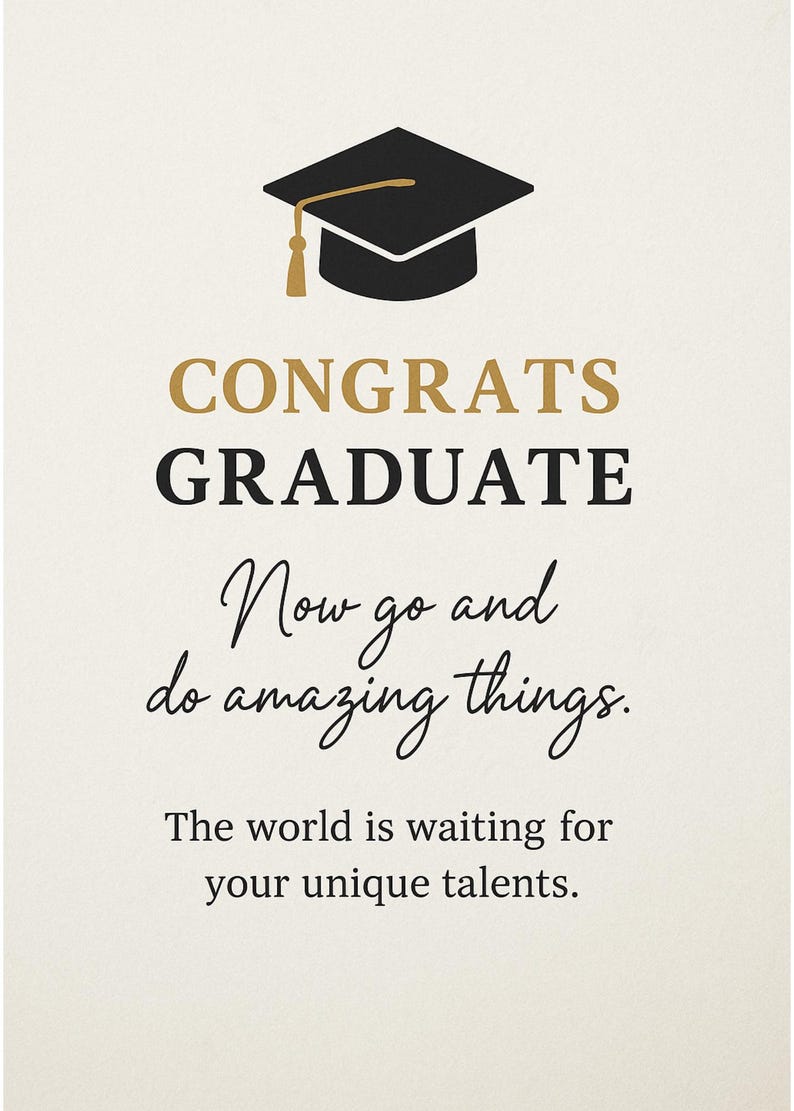 Printable Graduation Card – Congrats Graduate, Class of 2025 Digital ...