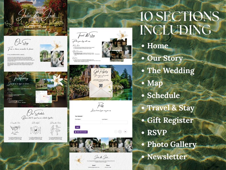 Old Money Wedding Website Canva Template Invitation, RSVP, Map ...