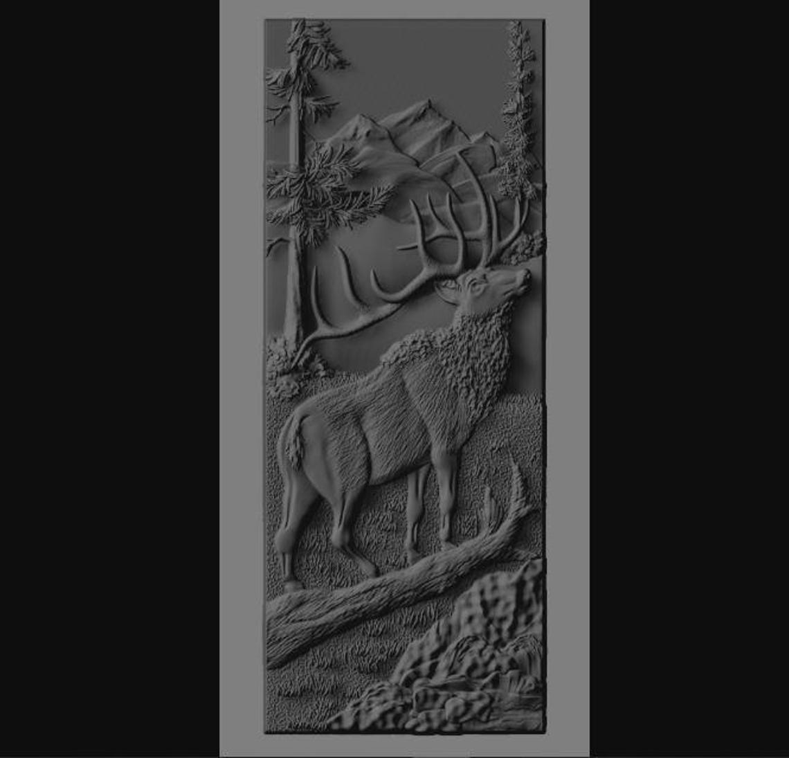 Cnc Carving Files,3d Relief Model,3d Deer Stl Model,wood Carving Files ...