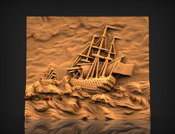 Cnc Cutting Files,3d Stl Model,wood Carving Picture Sea ,3d Ships Model ...