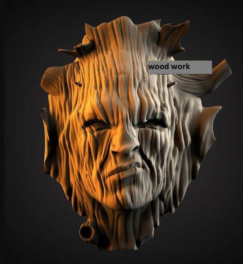 3d Man Face Stl Files,3d Forest Man,stl for Cnc,wood Carving,digital ...