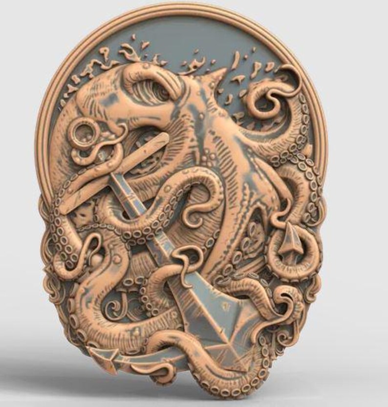 3d Printing Files,stl Model,3d Octopus Relief Model,cnc Machine,cnc ...