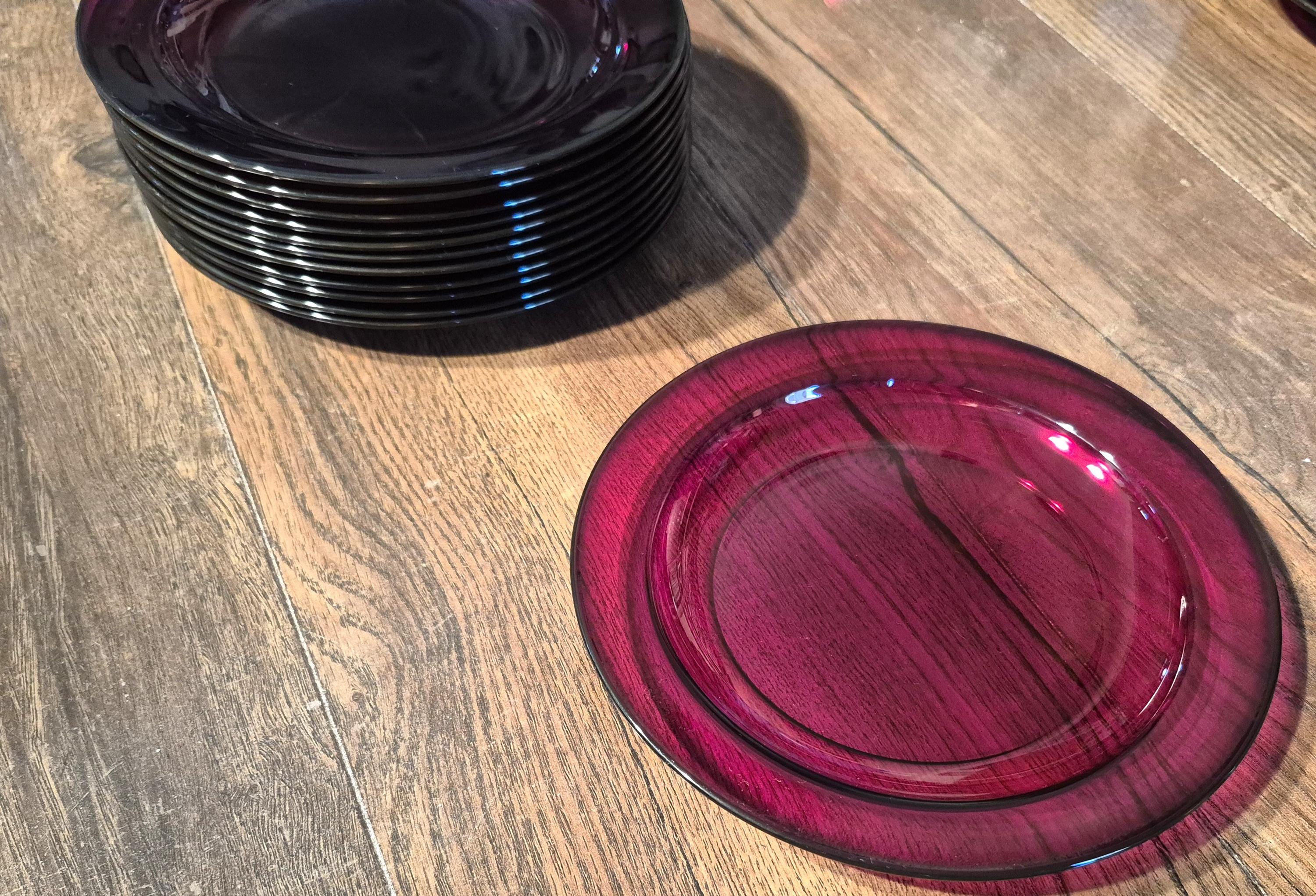 Vintage 1970s Anchor Hocking Ruby Red Bread/dessert Plates - Priced ...