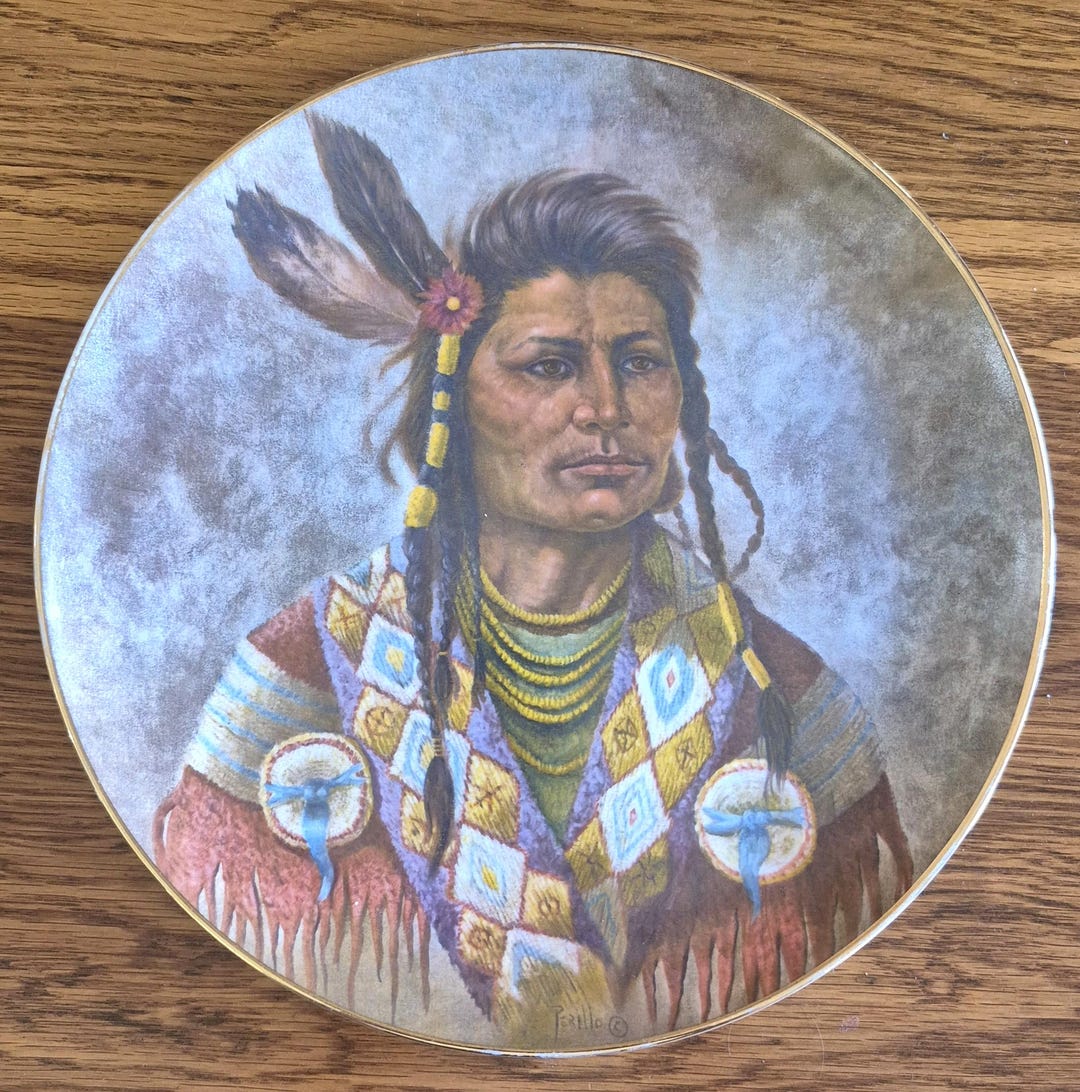 Vintage Chief Joseph Porcelain Plate W/hanger - Etsy