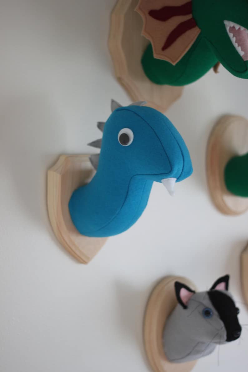 Loch Ness Monster Wall Mounted Head Nursery Faux Taxidermy Vegan Decor ...