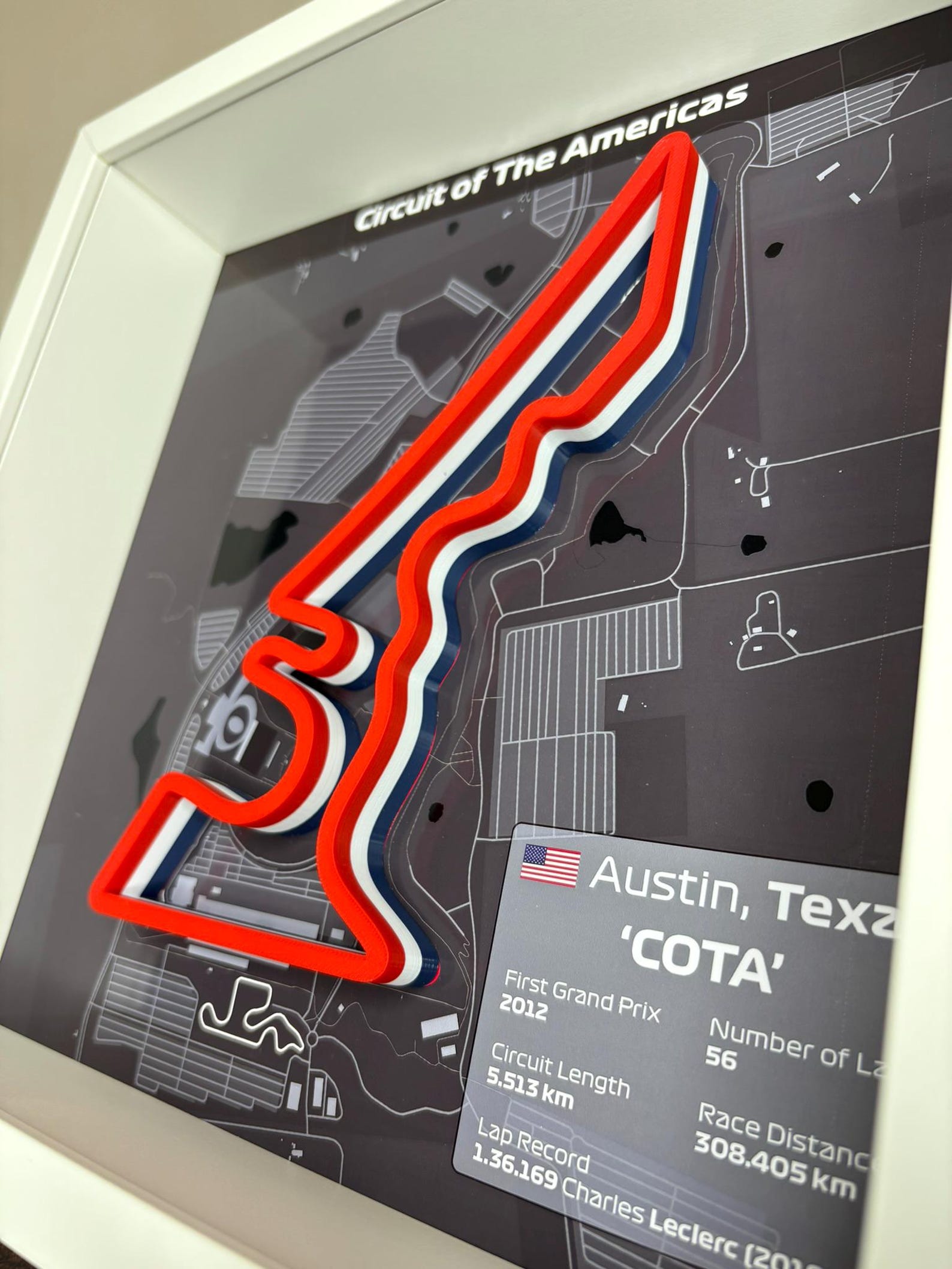 3D Formula 1 Track Map Poster – USA Austin Texas COTA Circuit of the ...