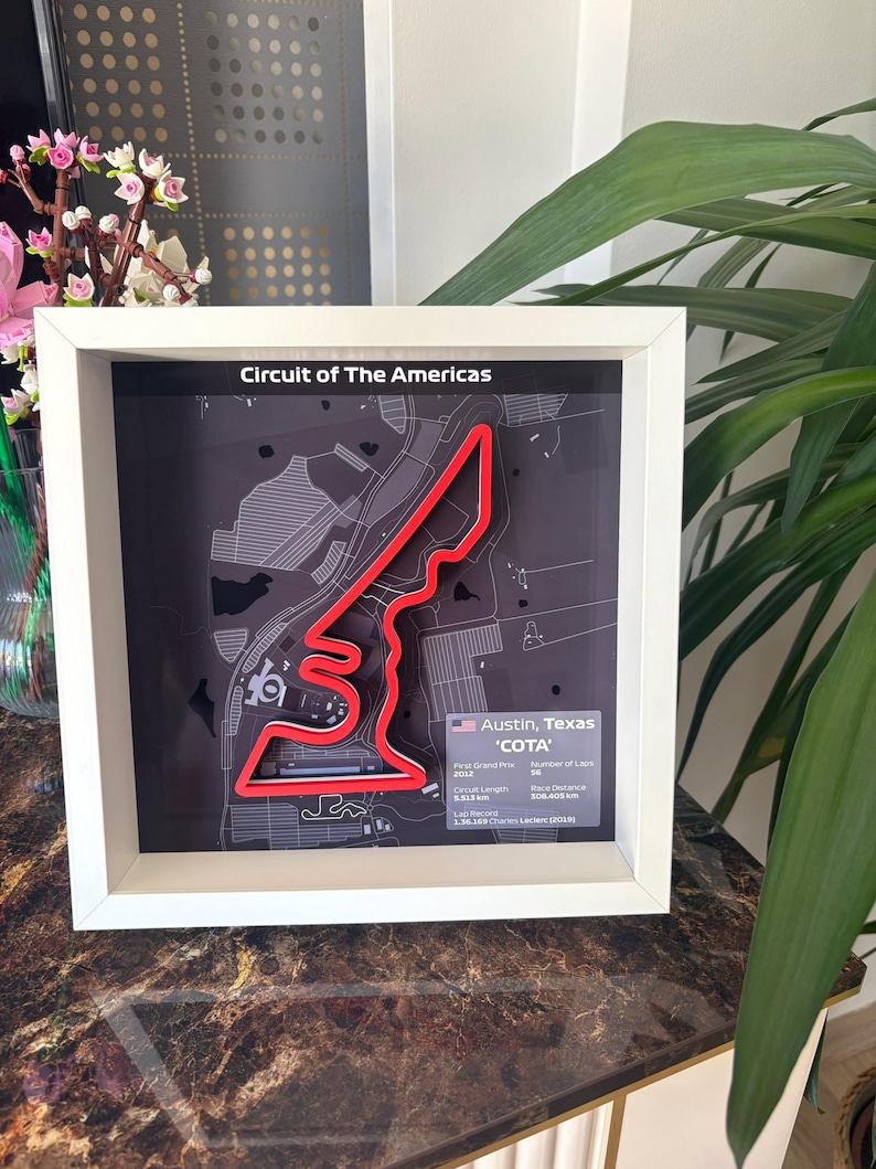 3D Formula 1 Track Map Poster – USA Austin Texas COTA Circuit of the ...