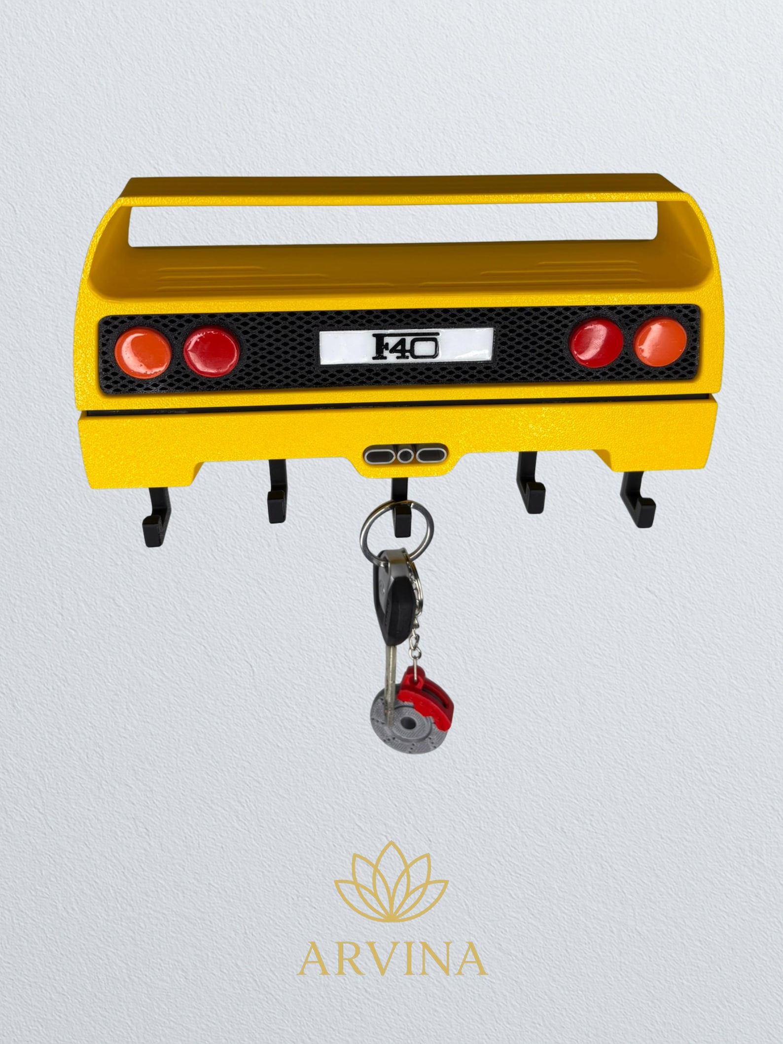 Ferrari F40 Wall Key Hanger | Premium 3D Car Key Holder With Glossy ...