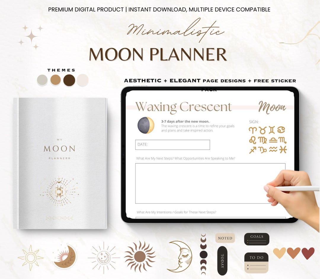 Moon Planner | Lunar Phase Journal | Witchy Planner | Astrology Tracker ...