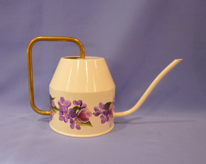 Decoupage Metal Watering Can spring Bulbs, Hand Painted Watering ...