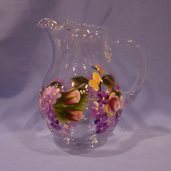 Hand Painted Pitcher - Etsy