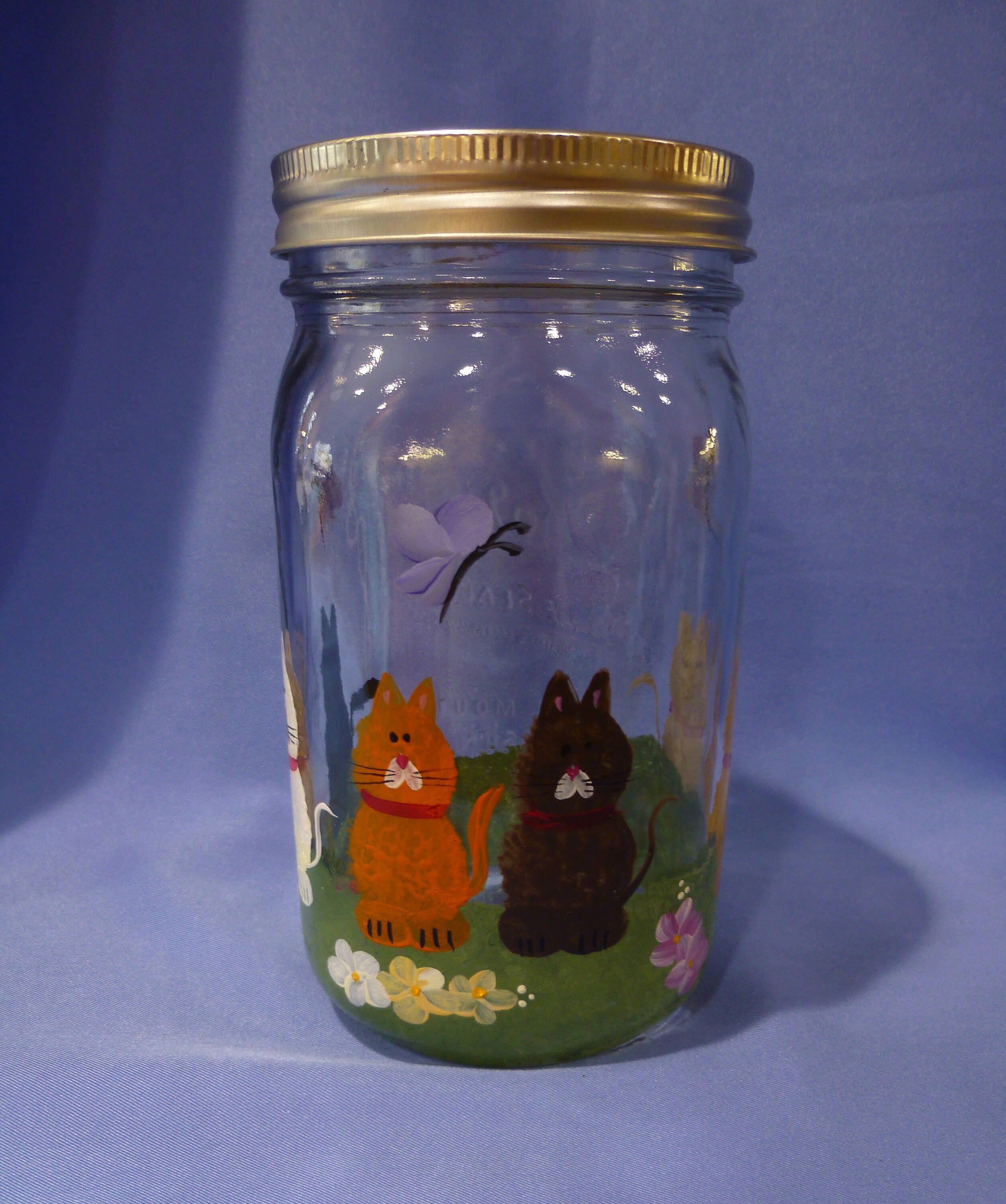 Hand Painted Mason Jar Cat Treat Storage Container Gift for | Etsy