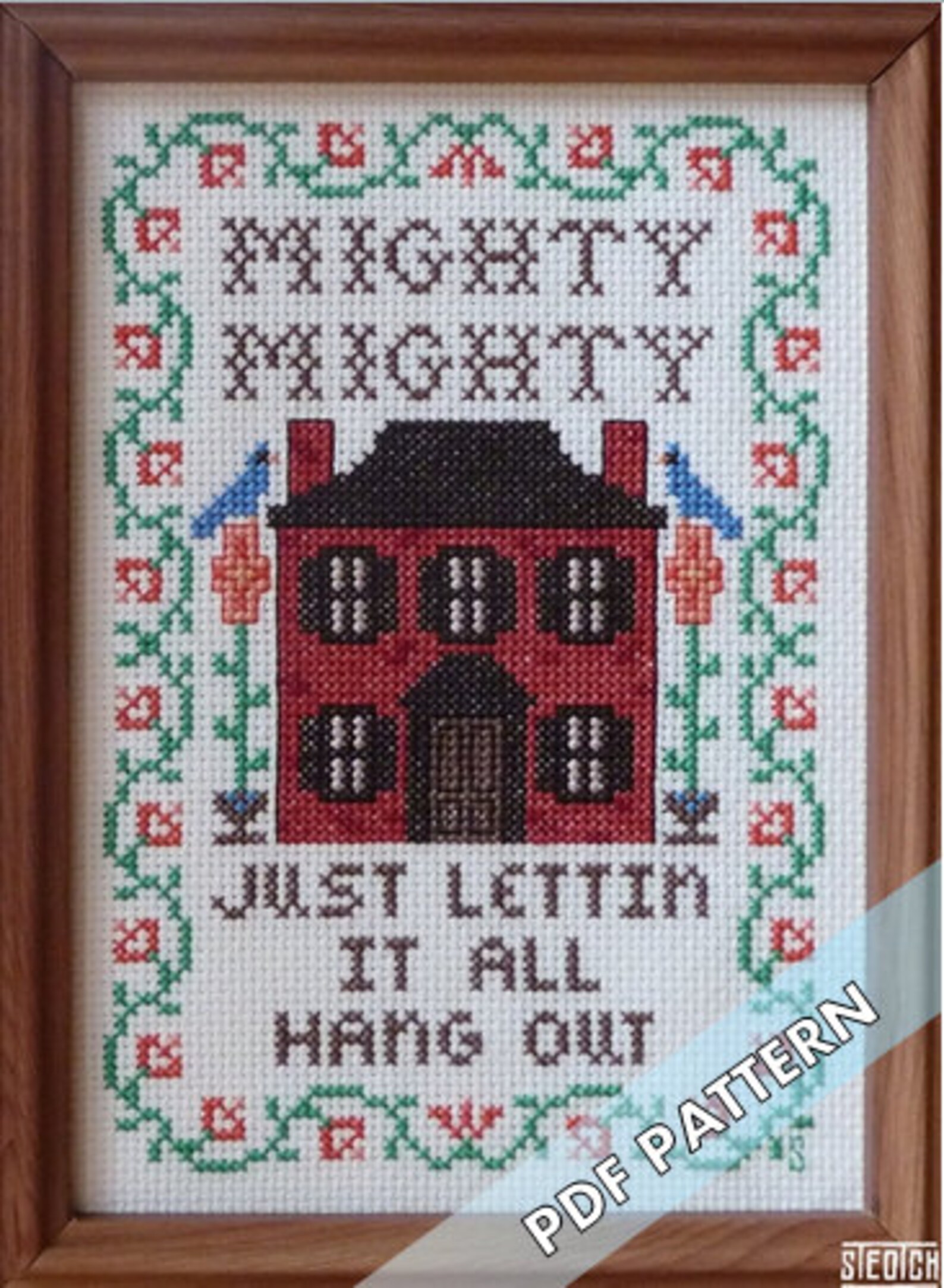 Colonial Brick Home Instant Pattern - Etsy