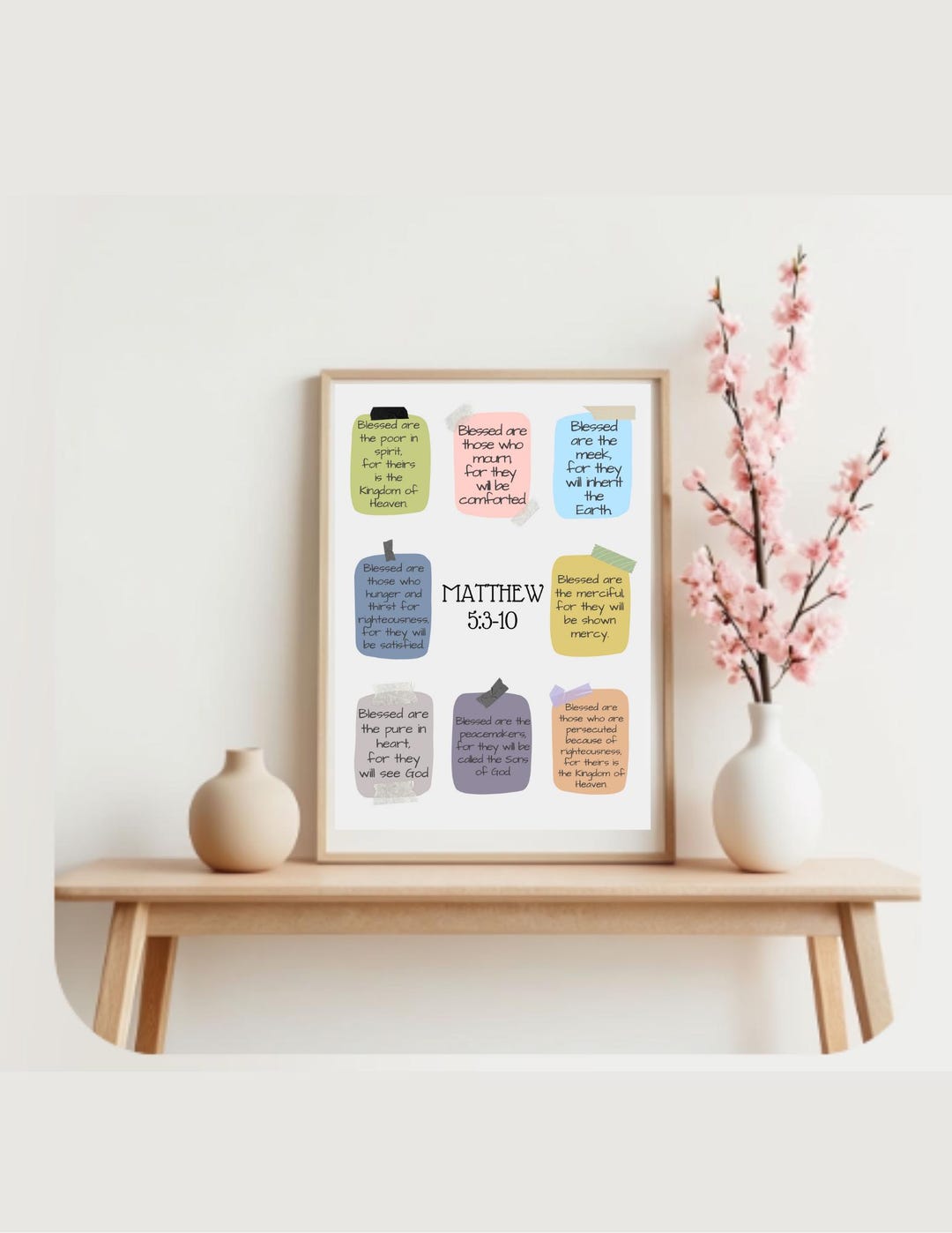 The Beatitudes – Modern Scripture Wall Art (matthew 5:3-10) - Etsy