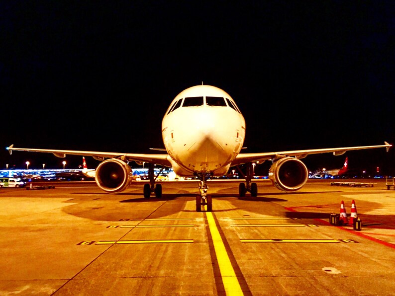 Airbus A320 at Night – Ramp View Print | Aviation Wall Art - Etsy