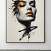 Minimalist Abstract Face Line Art Print With Gold Accent – One-line ...