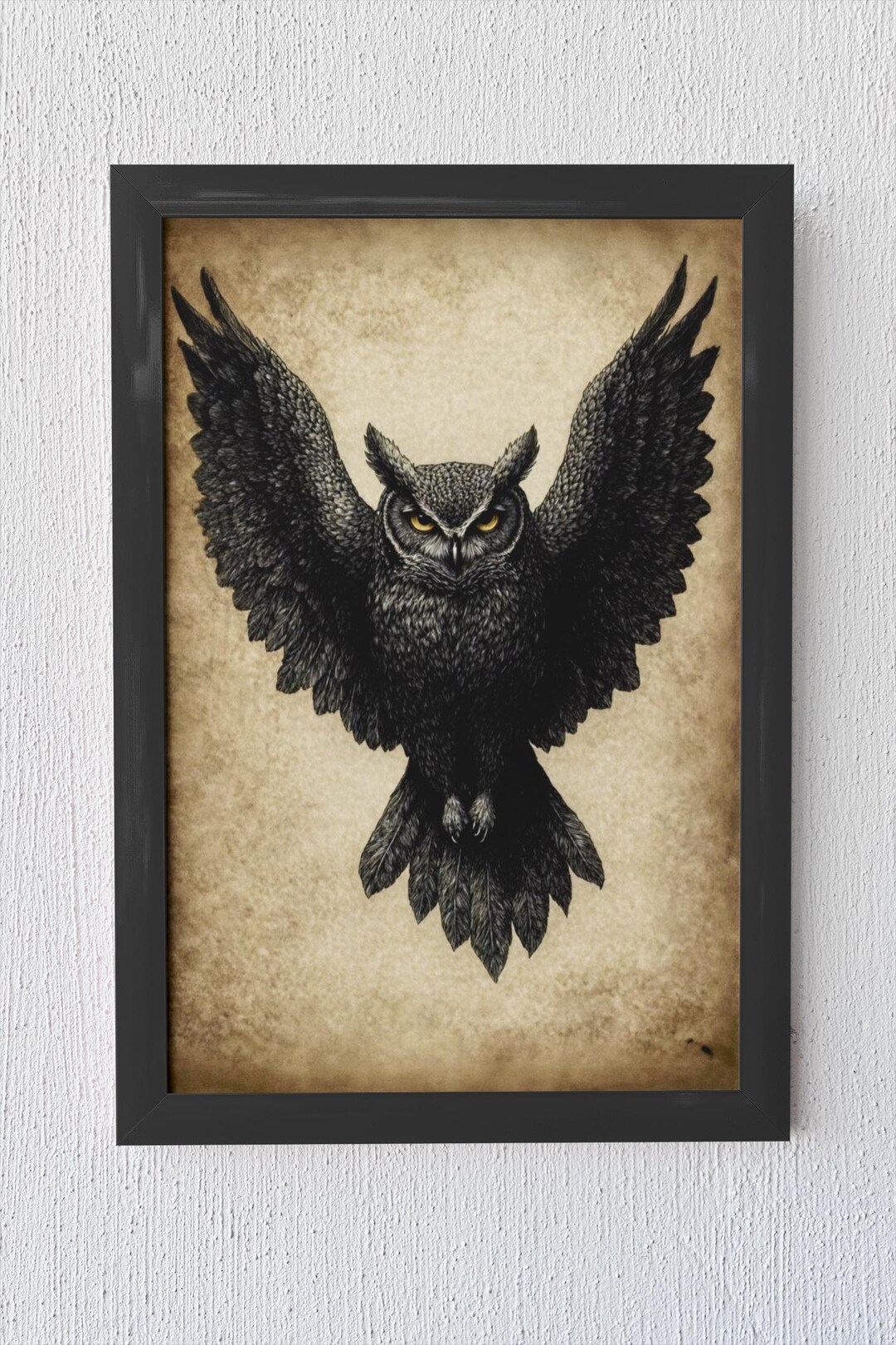 Set of 5 Vintage Night Beasts Illustrations, Animals on Aged Parchment ...