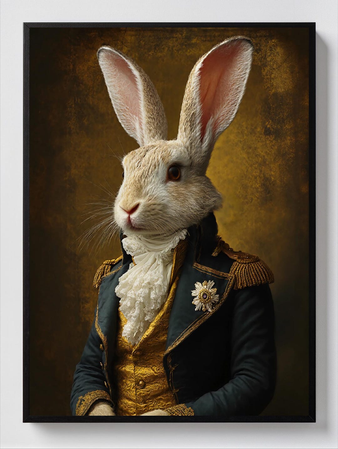 Victorian Rabbit Officer Portrait — Military Uniform Animal Art ...