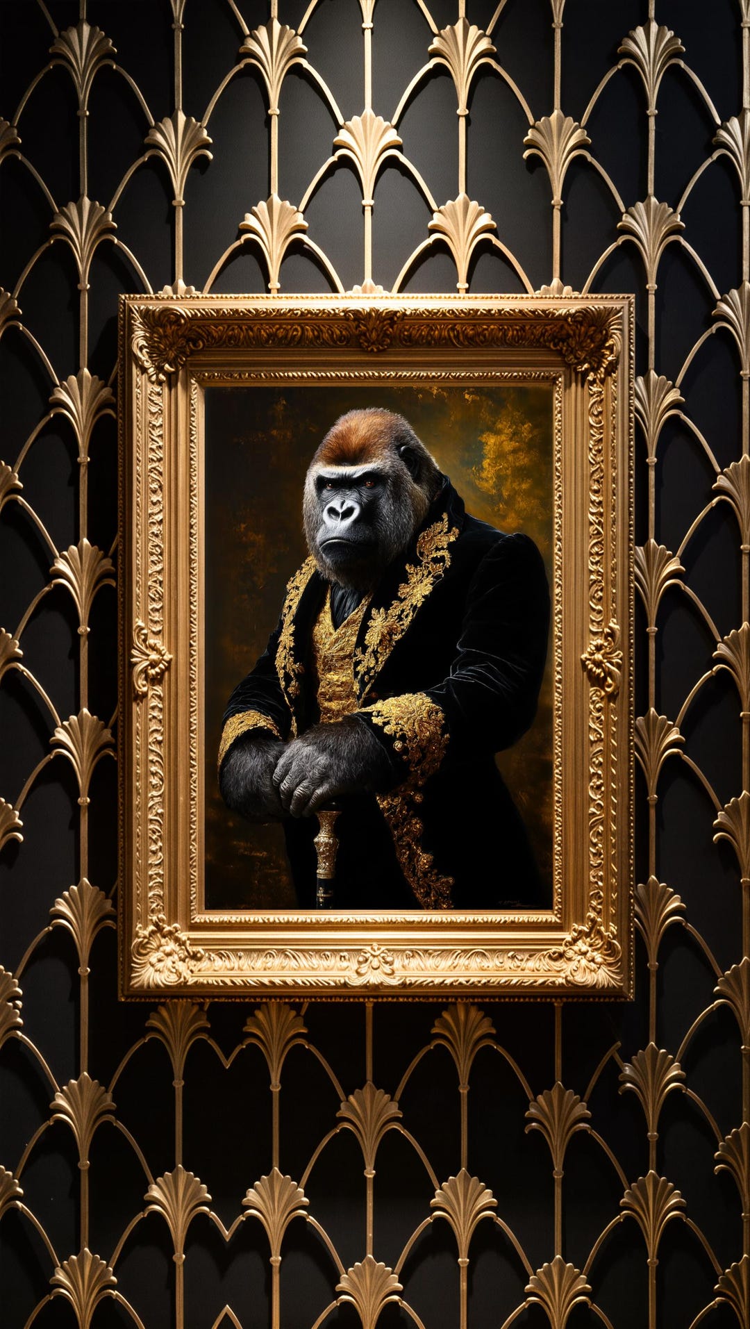 Gorilla Mafia Boss Wall Art – Stylish Anthropomorphic Ape in Luxury ...
