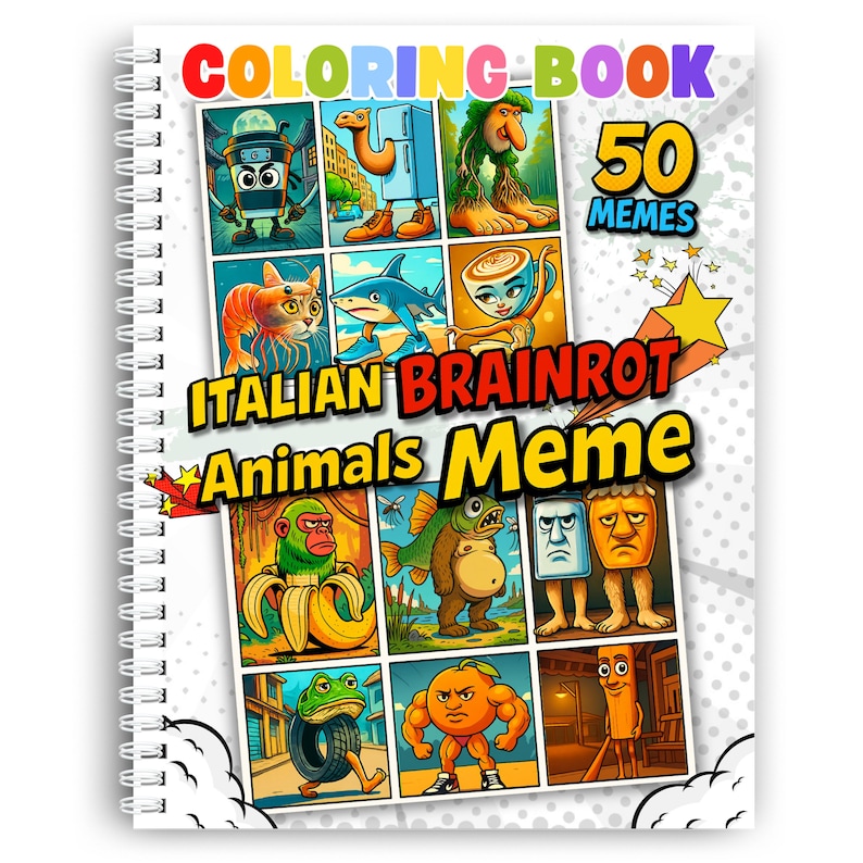 Funny Animal Memes Coloring Book for Kids – Italian Brainrot Edition ...