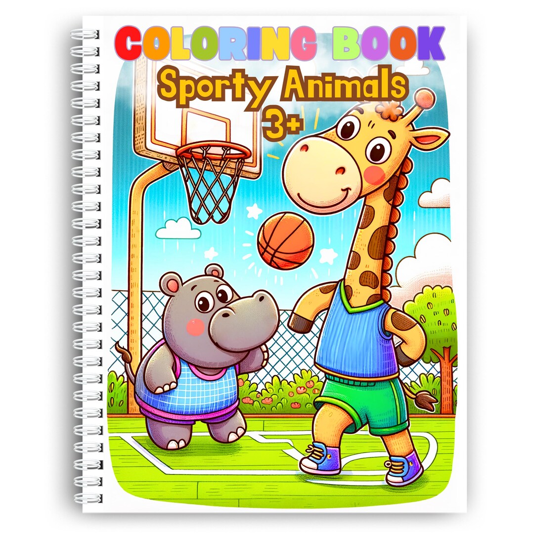 Sporty Animals Coloring Book: Fun Animal Athletes, Ages 3+ - Etsy