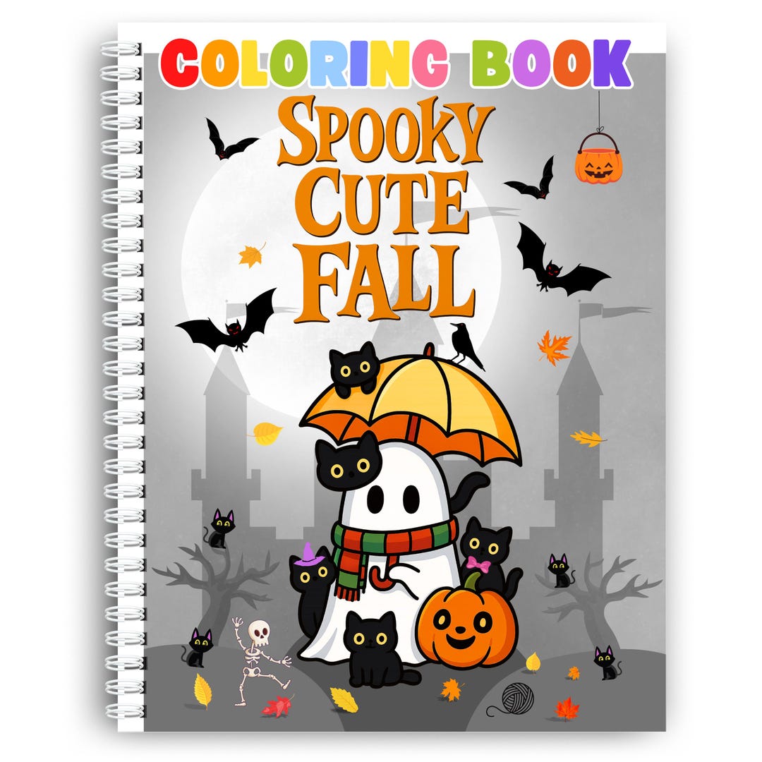 Spooky Cute Fall Coloring Book for Kids – 8.5x11 in – Halloween ...