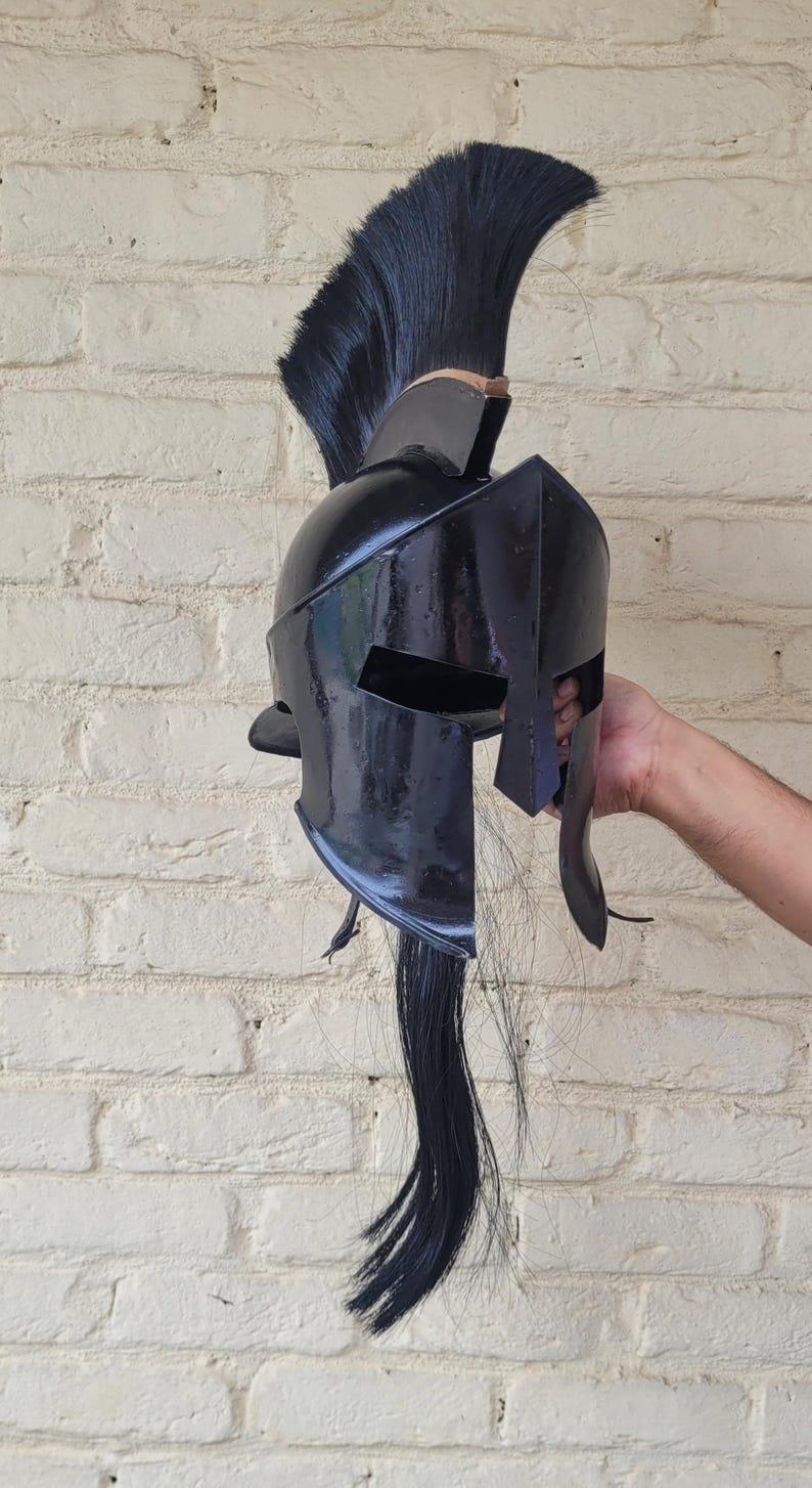 Spartan Warrior Helmet – Black 300 Movie King Leonidas Replica for ...