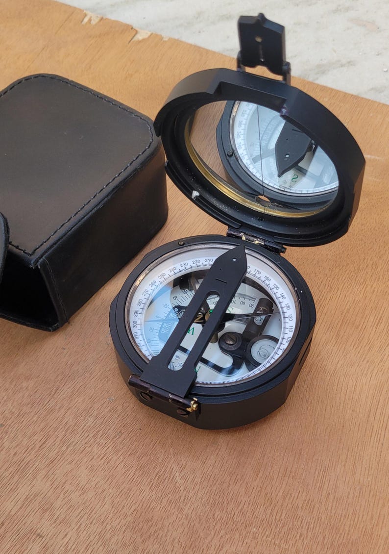 Brunton Pocket Transit Compass W/ Leather Pouch Geology Surveying ...