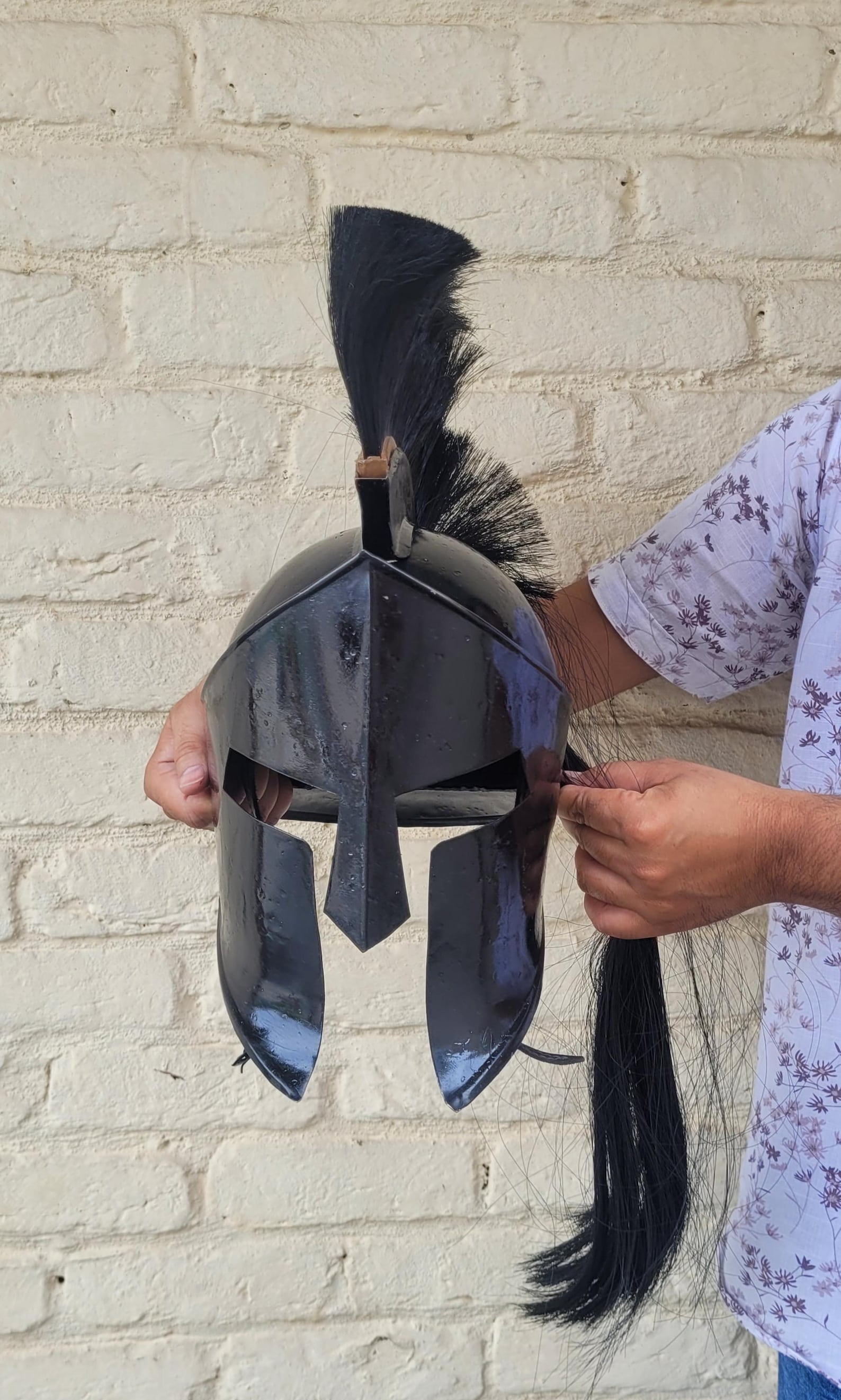 Spartan Warrior Helmet – Black 300 Movie King Leonidas Replica for ...