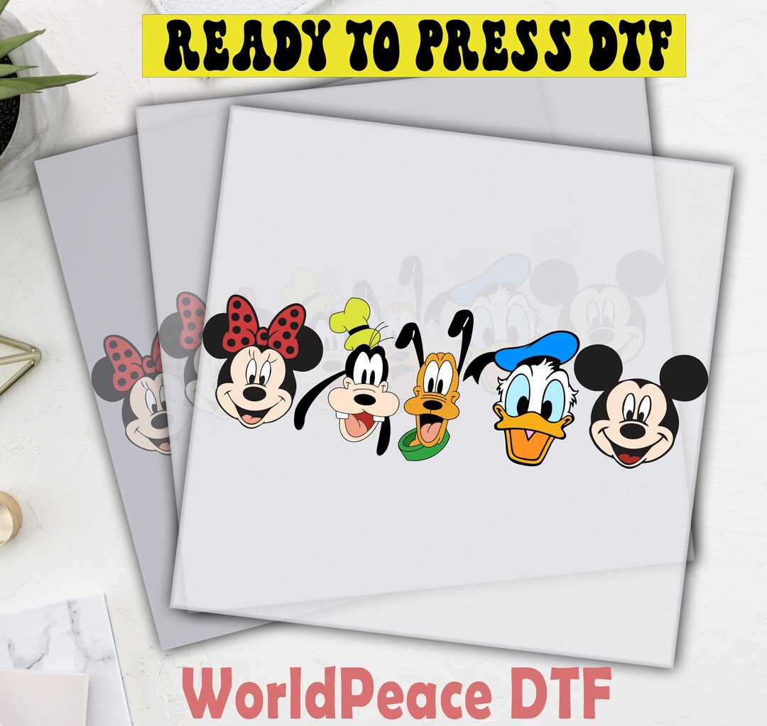Disney Character DTF Transfer - Minnie, Goofy, Pluto, Donald & Mickey ...