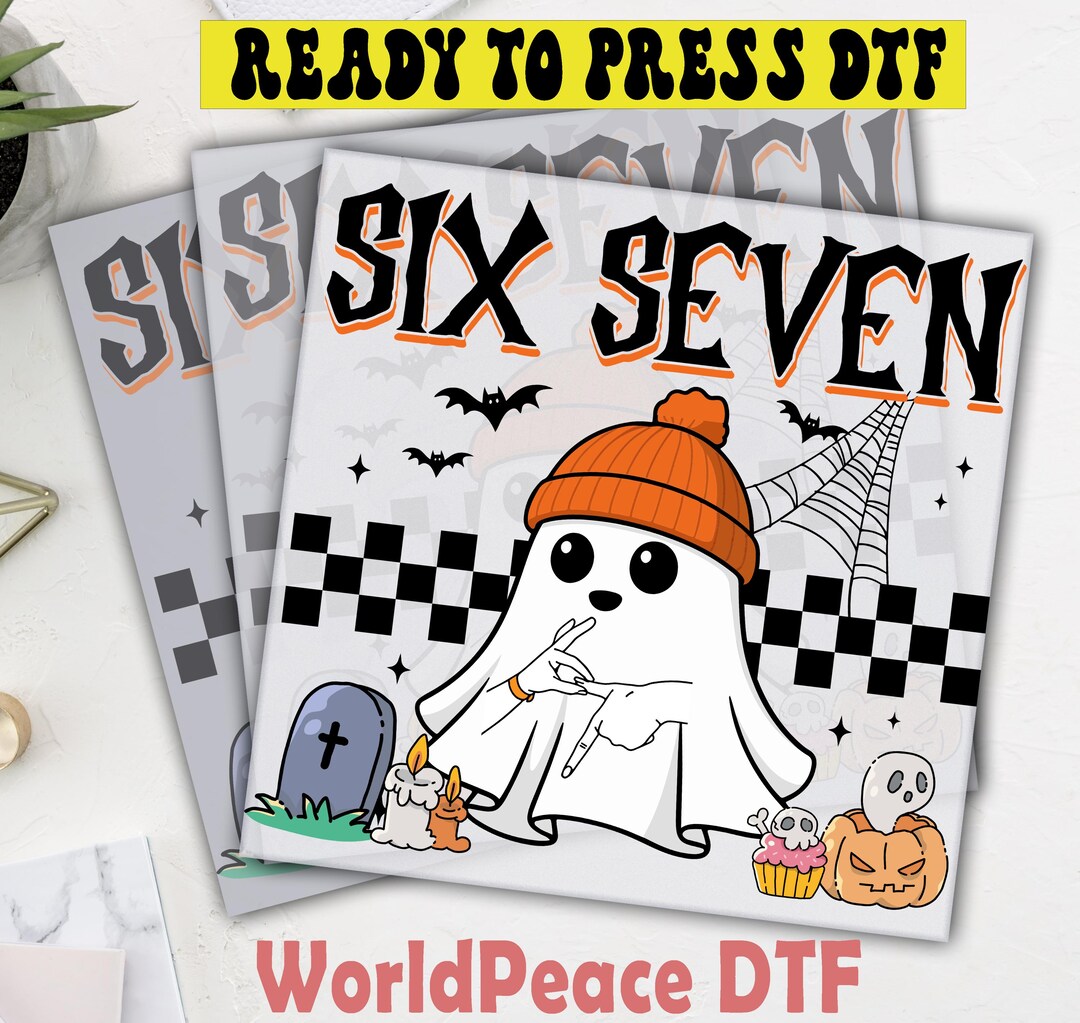 Haunted by Six Seven Transfer, Spooky Halloween Pumpkin Print, Ready to ...
