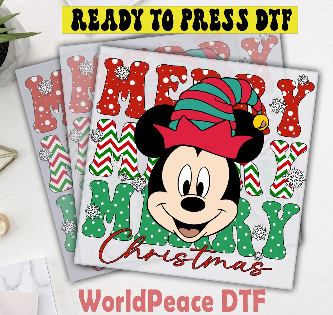 Merry Merry Christmas DTF, Cute Mouse Christmas Dtf,holiday Cheer Dtf ...
