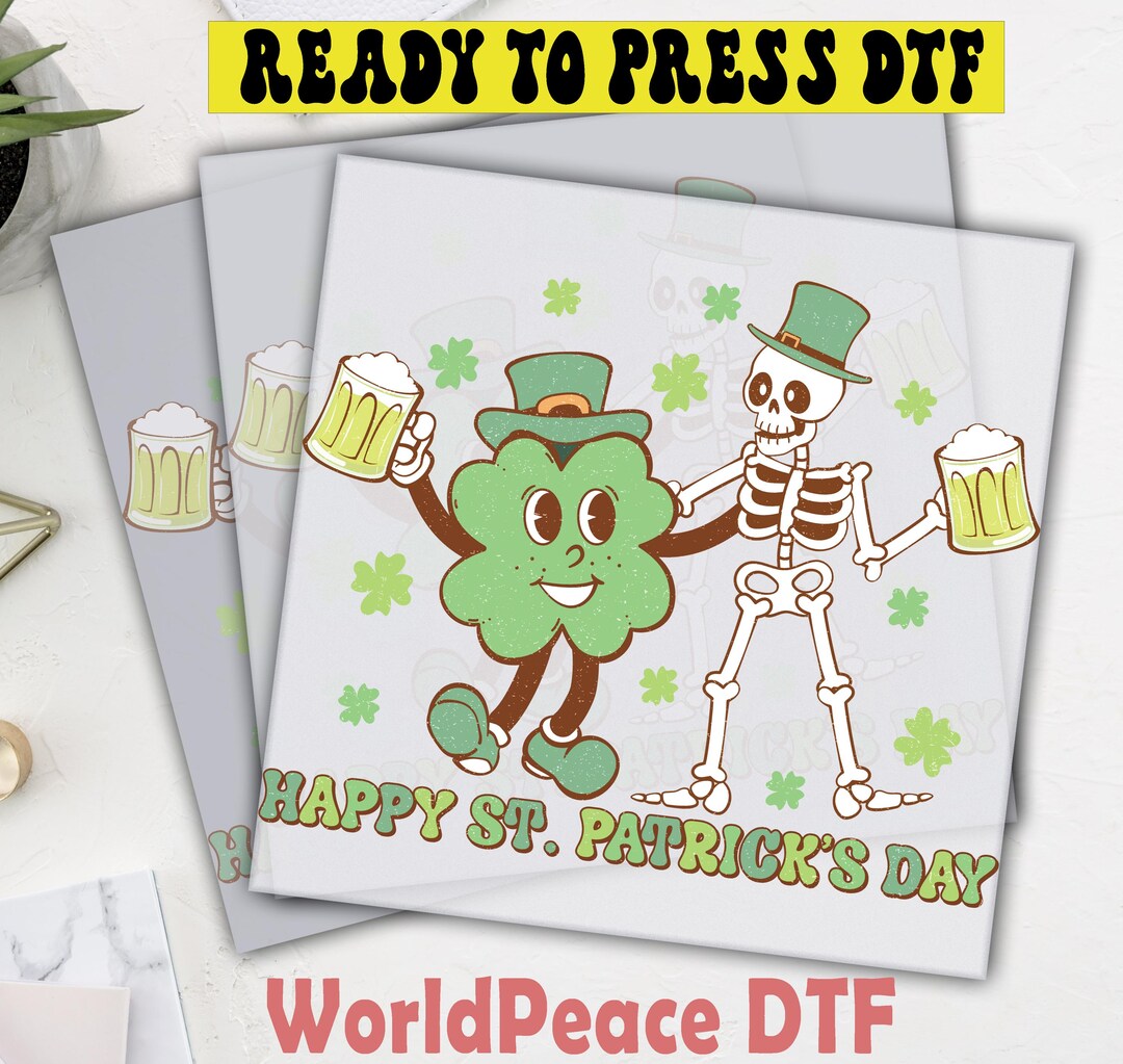 Happy St. Patrick's Day Graphic, Skeleton and Shamrock Beer Design ...