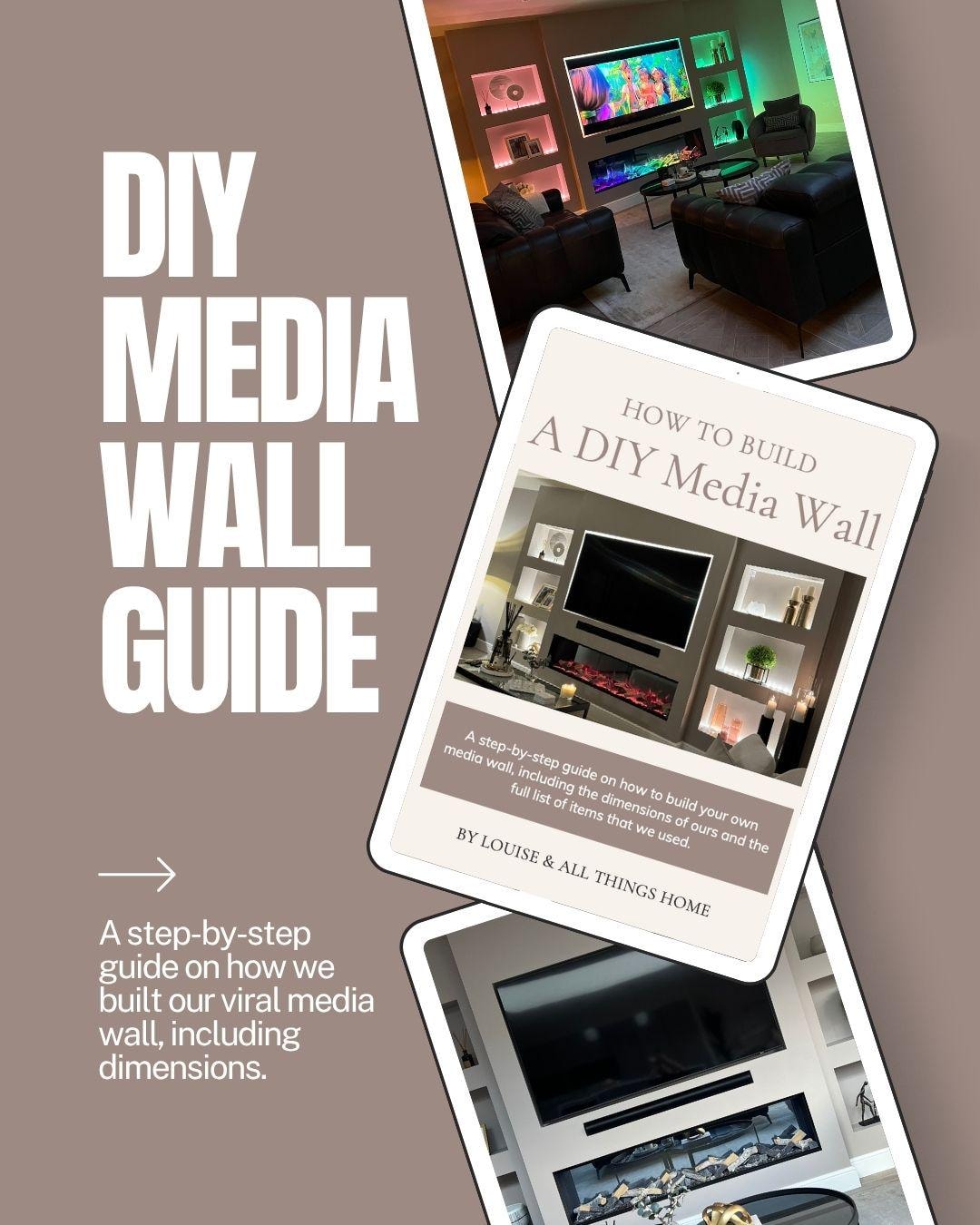 DIY Guide to Build Your Own Media Wall With Dimensions - Etsy