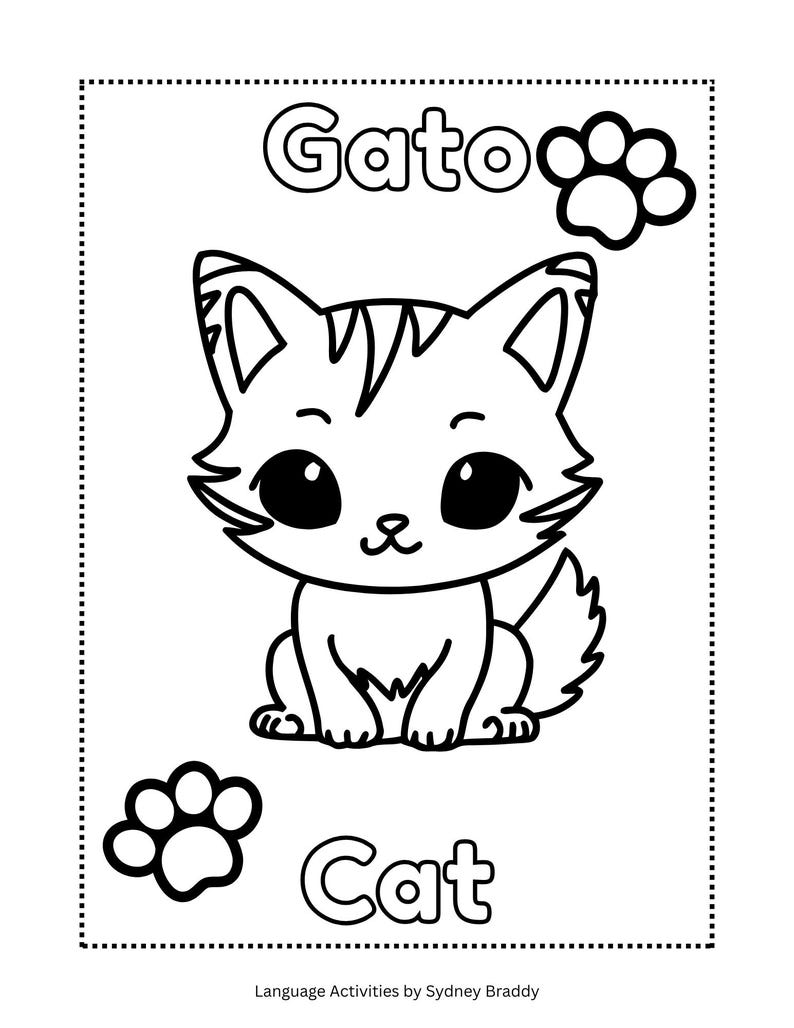 Bilingual Pets Coloring Pages + Word Search | Fun Spanish Learning ...