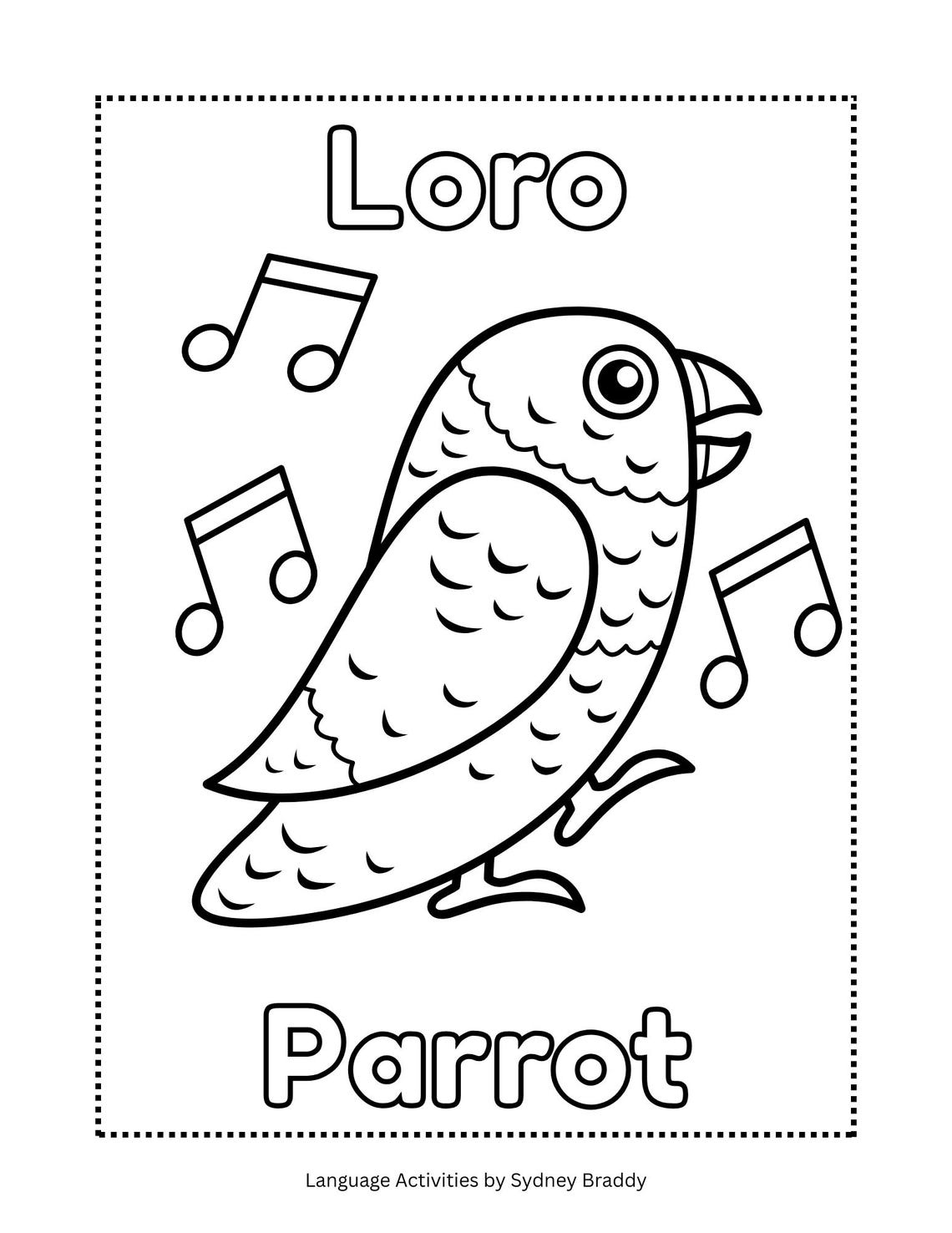 Bilingual Pets Coloring Pages + Word Search | Fun Spanish Learning ...