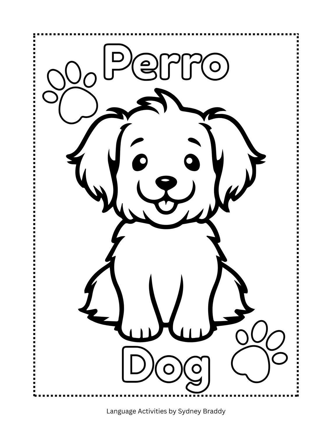 Bilingual Pets Coloring Pages + Word Search | Fun Spanish Learning ...