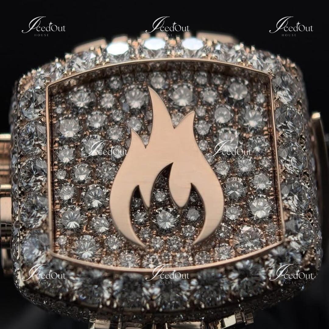 Custom Iced Out Fire Symbol Ring| Luxury Hip Hop Jewelry Gift | 925 ...