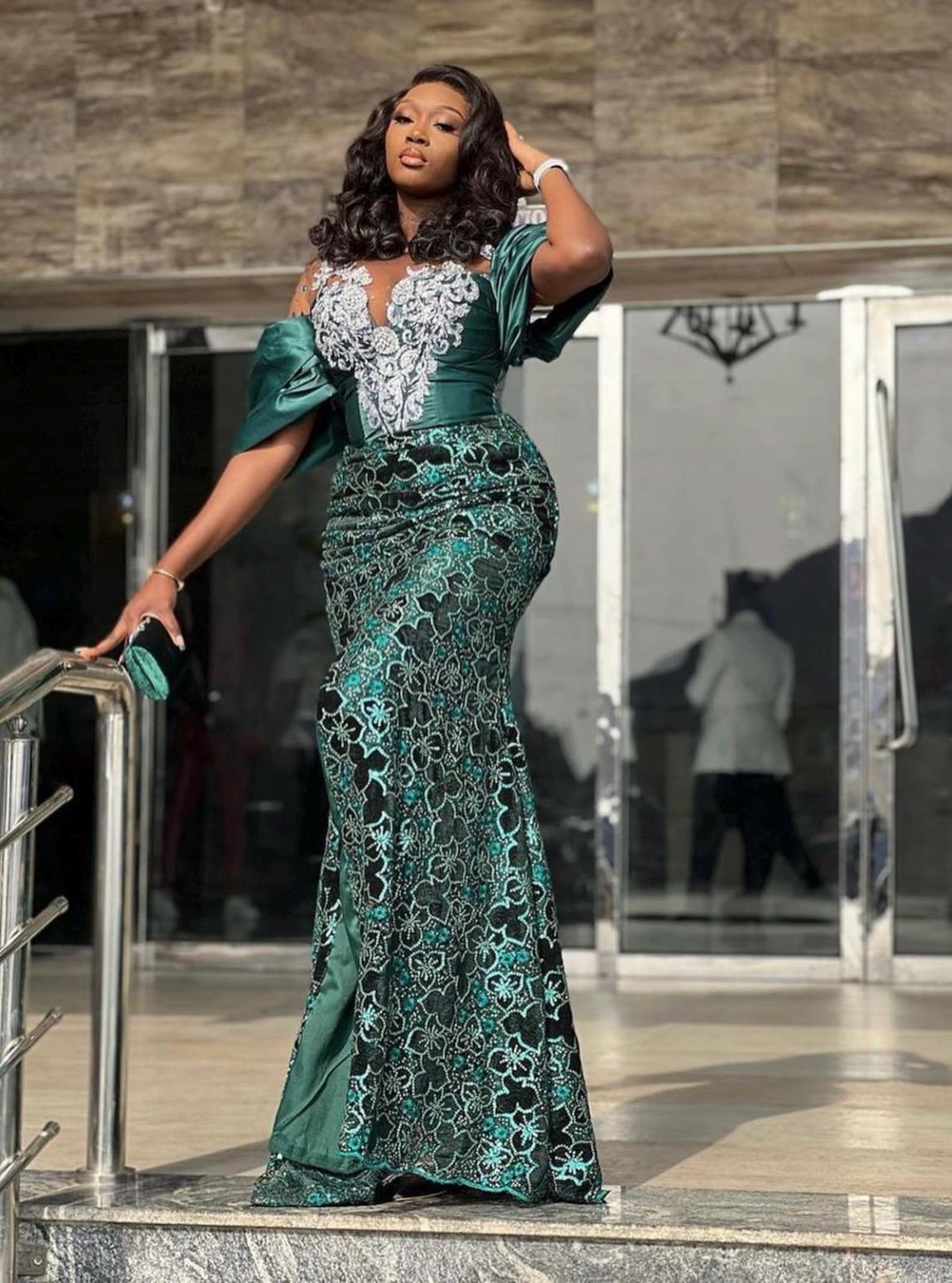 African Lace Wedding Dress,elegant African Lace Gown,cultural African ...