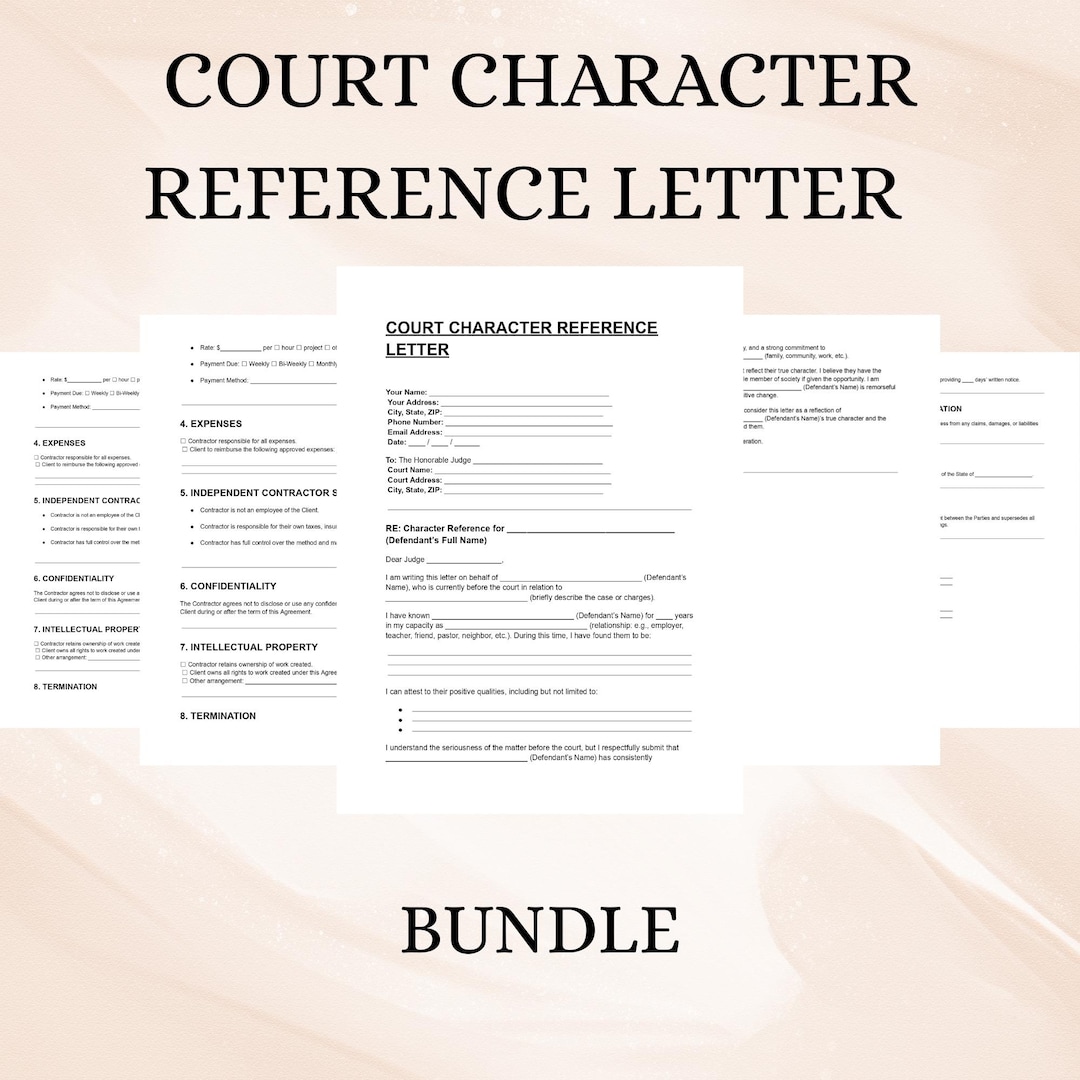 Court Character Reference Letter Template | Editable Legal Reference ...