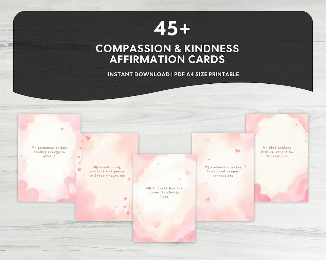 Compassion & Kindness Affirmation Cards | Emotional Healing (digital ...