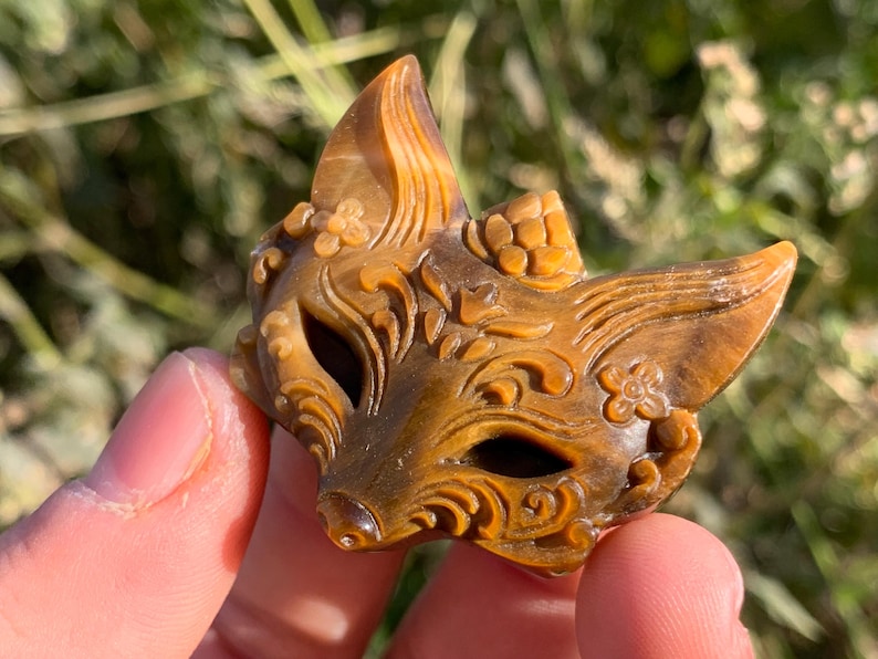1.5"+ Natural Tiger Eye Stone Quartz,fox,skull,crystal Fox,crystal ...